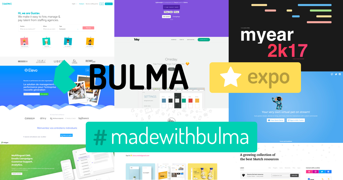 Expo: beautiful websites designed Bulma